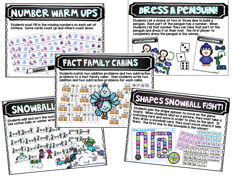 January Math Centers, Journals, and Printables - Tunstall's Teaching