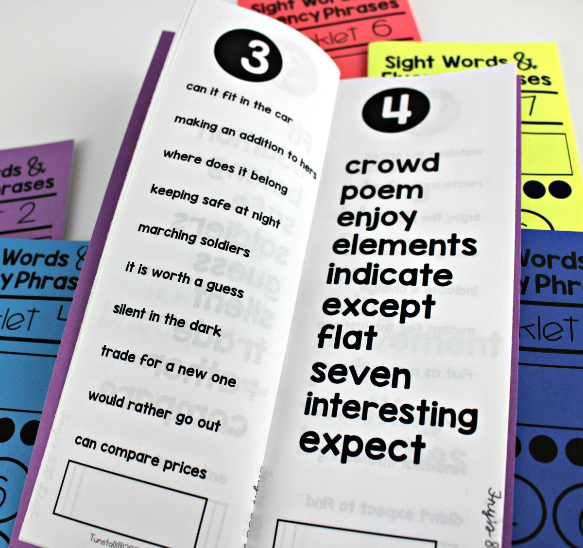 Sight Words and Fluency Phrases Booklets - Tunstall's Teaching