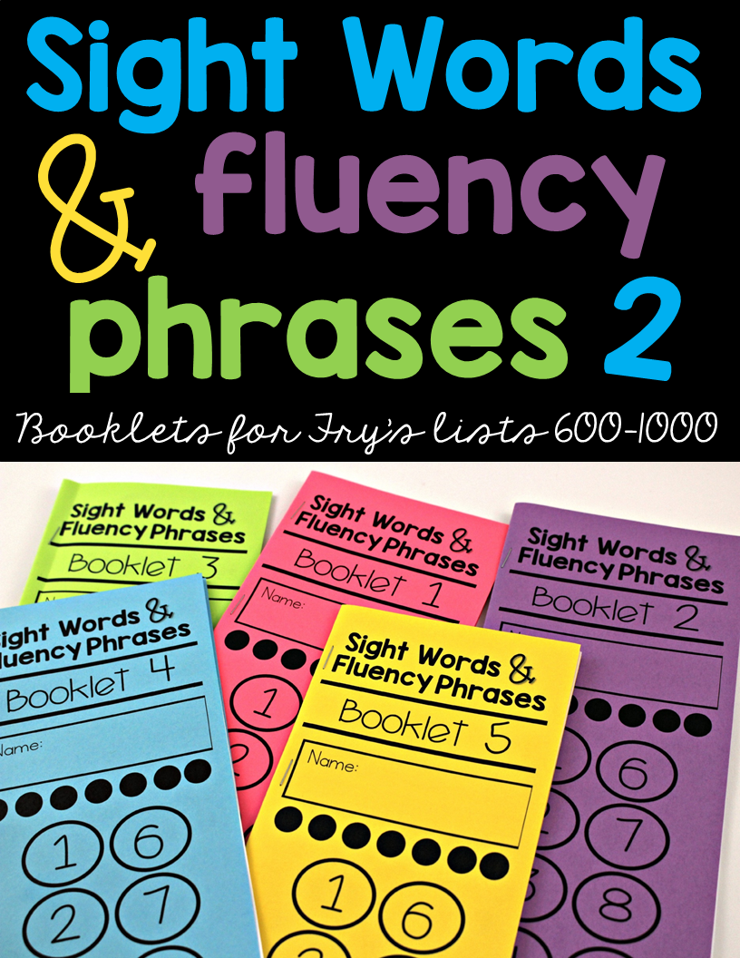 Sight Words and Fluency Phrases Booklets - Tunstall's Teaching