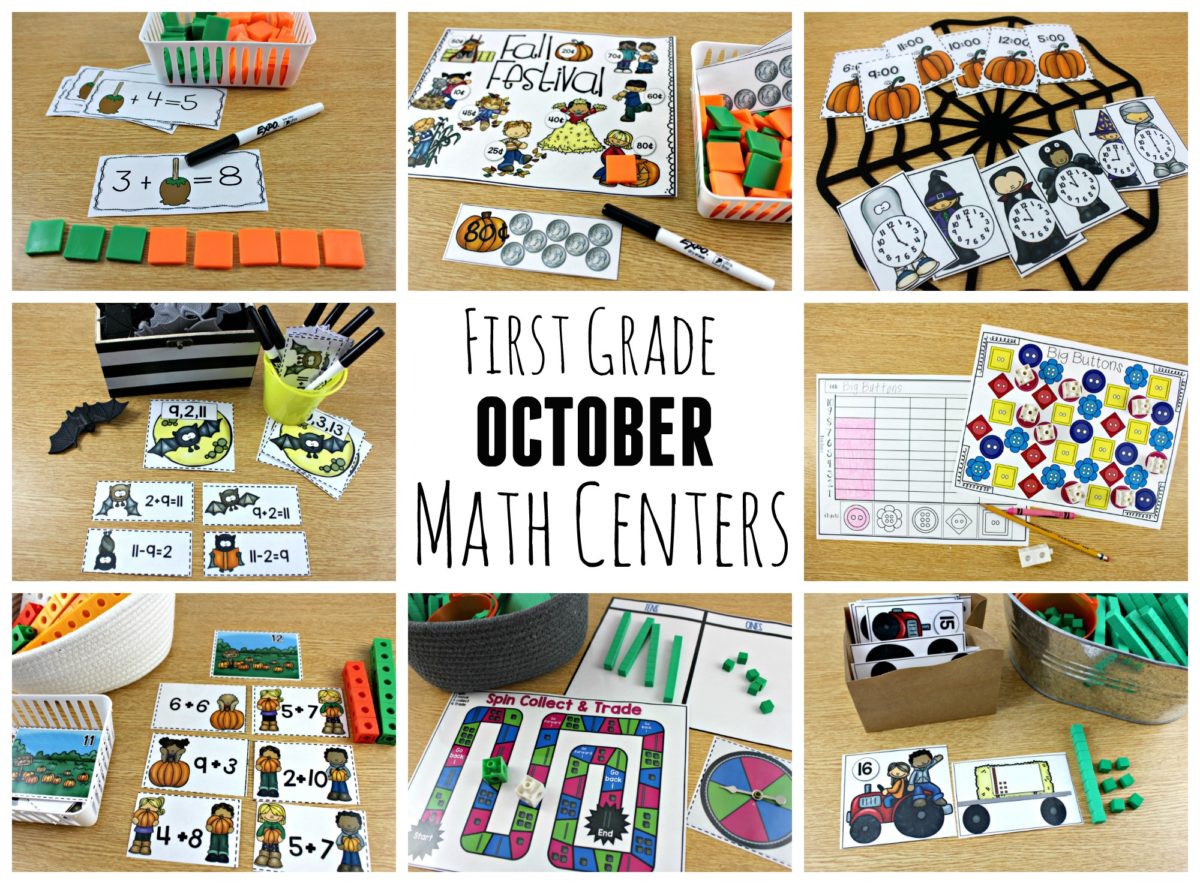 October Math Centers K, 1, and 2 - Tunstall's Teaching Tidbits