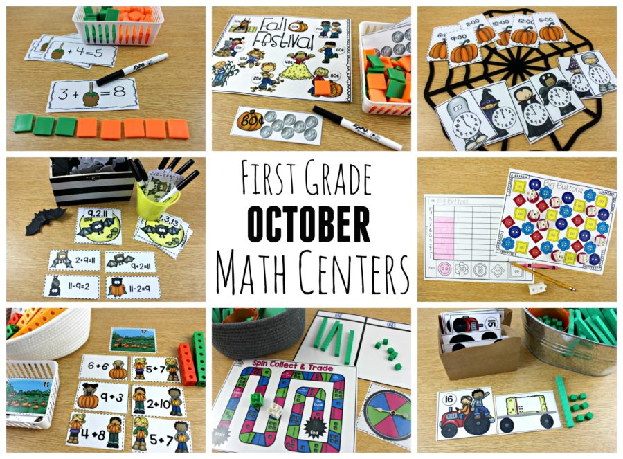 October Math Centers K, 1, and 2 - Tunstall's Teaching