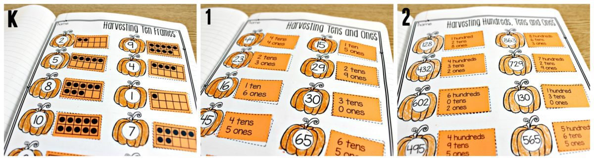 October Math Centers K, 1, and 2 - Tunstall's Teaching