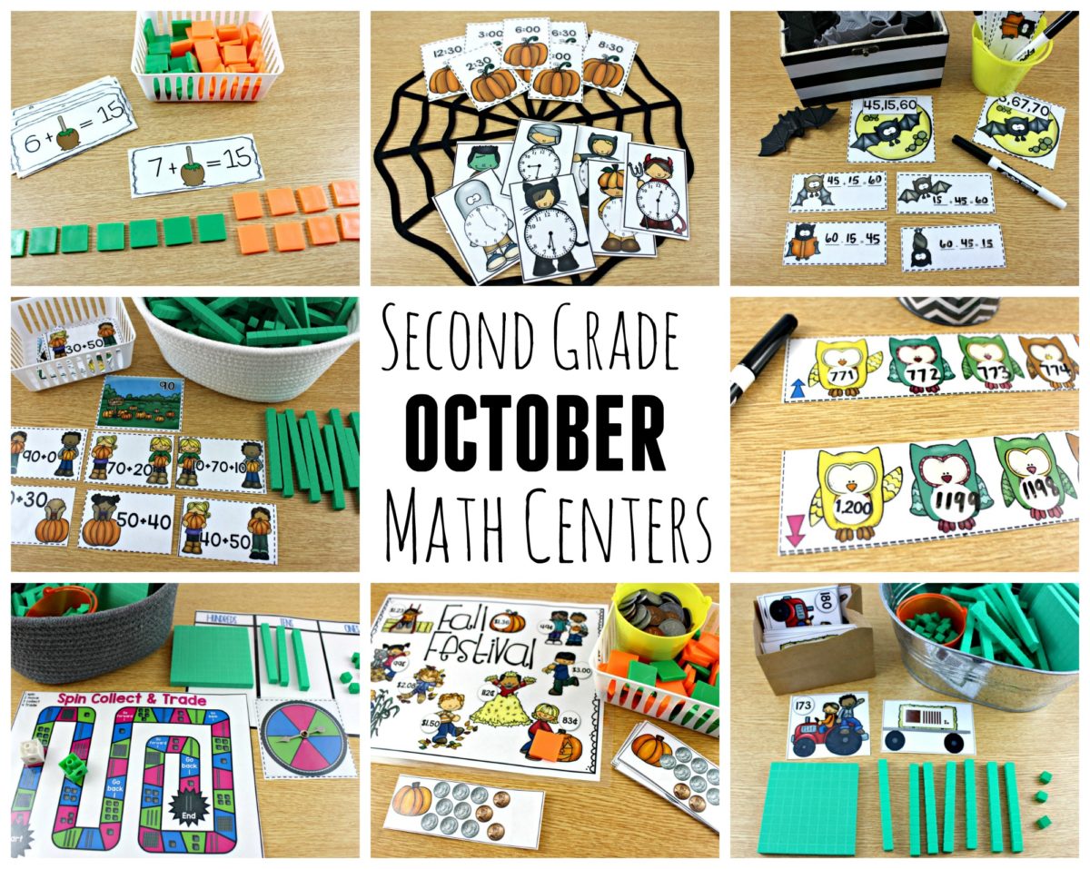 October Math Centers K, 1, and 2 - Tunstall's Teaching