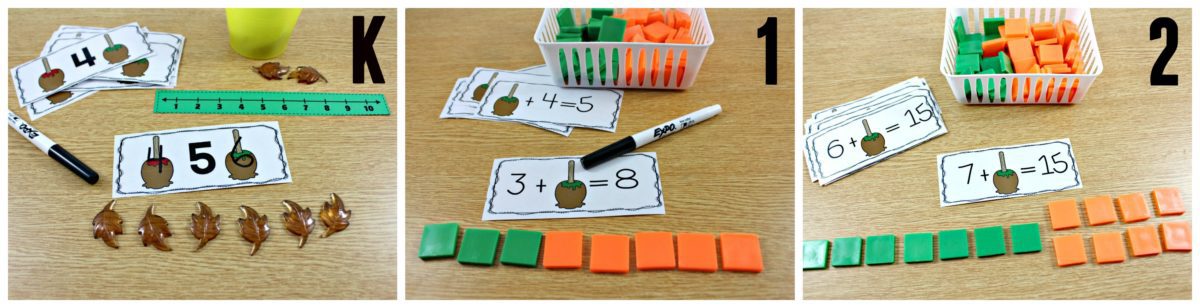 October Math Centers K, 1, and 2 - Tunstall's Teaching