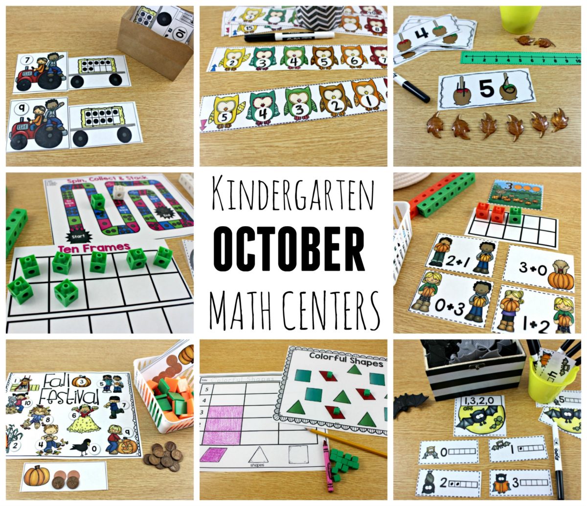 October Math Centers K, 1, and 2 - Tunstall's Teaching