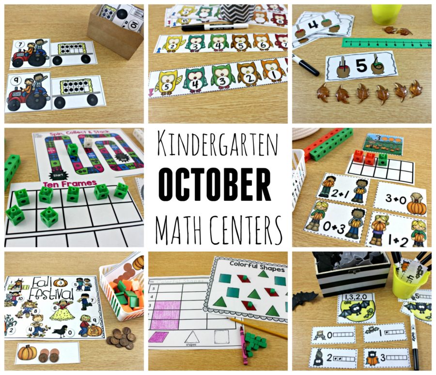 October Math Centers K, 1, and 2 - Tunstall's Teaching