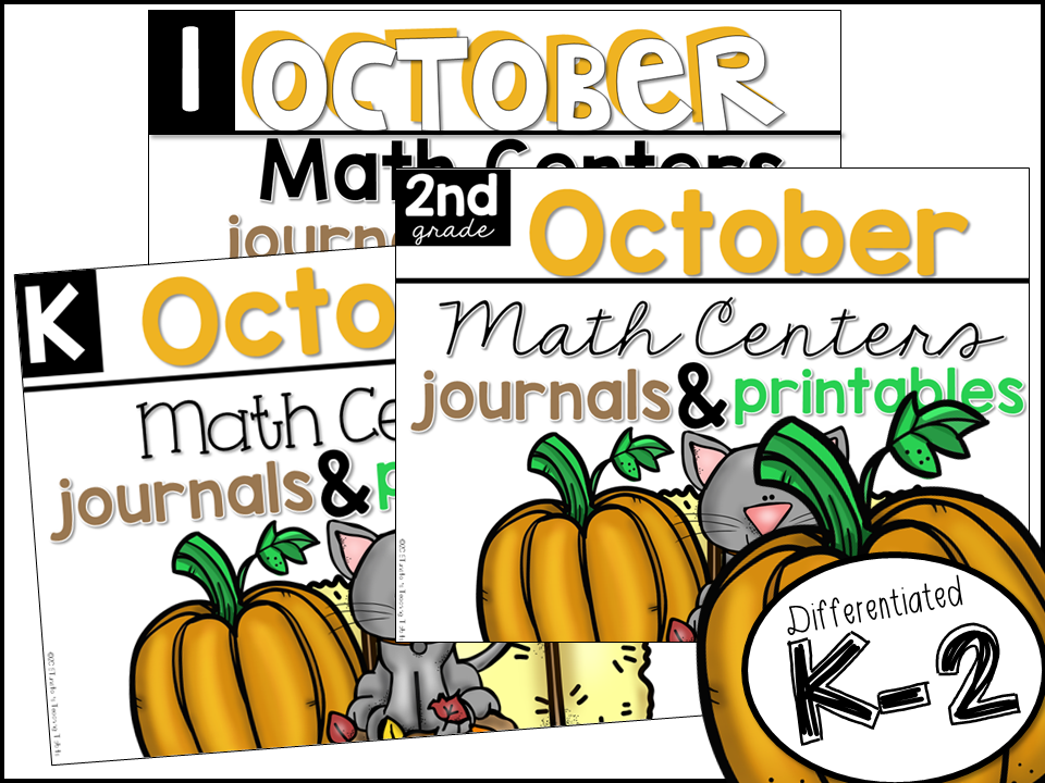 October Math Centers K, 1, and 2 - Tunstall's Teaching