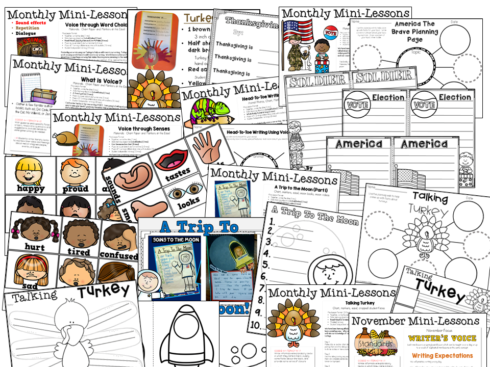 November Writing Mini-Lessons - Tunstall's Teaching