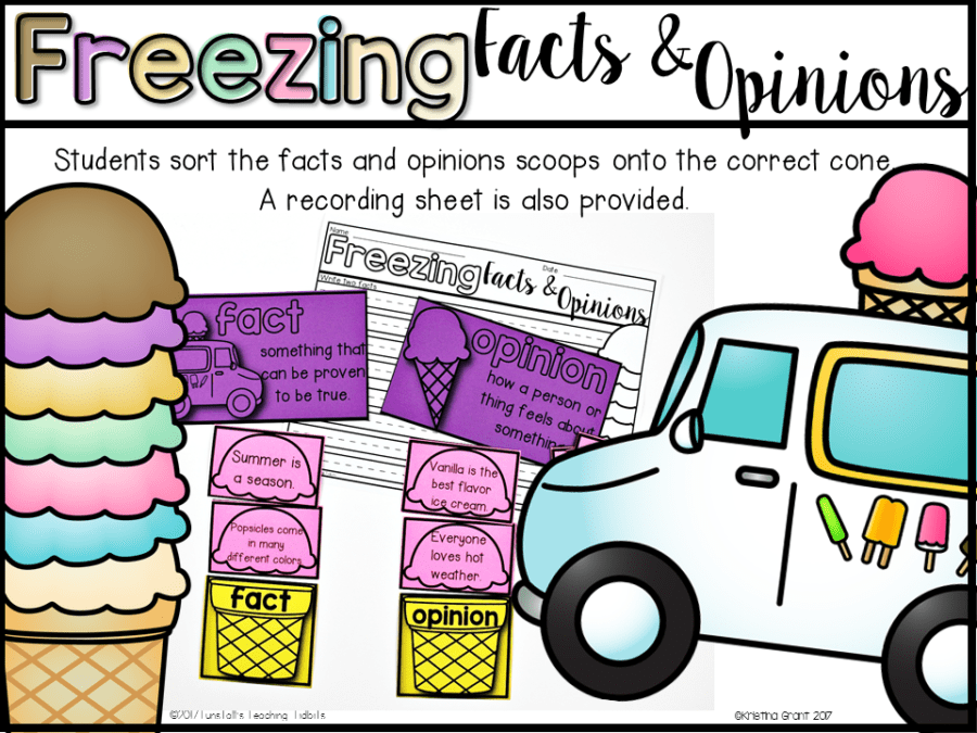 Fact and Opinion Freebie with Astrobrights - Tunstall's Teaching