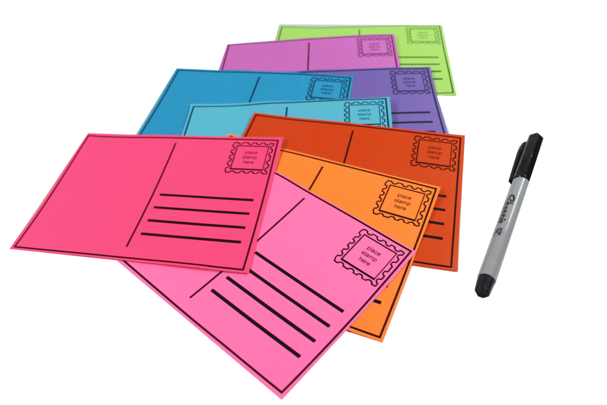 Colorful Student Welcome Postcards - Tunstall's Teaching