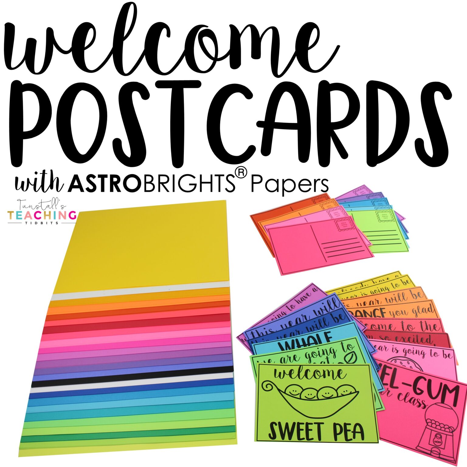 Colorful Student Welcome Postcards - Tunstall's Teaching
