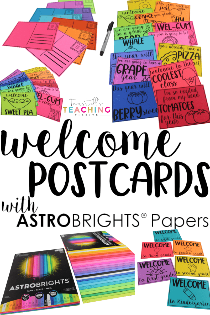 Colorful Student Welcome Postcards - Tunstall's Teaching