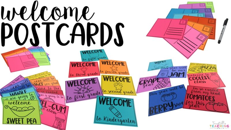 Colorful Student Welcome Postcards - Tunstall's Teaching