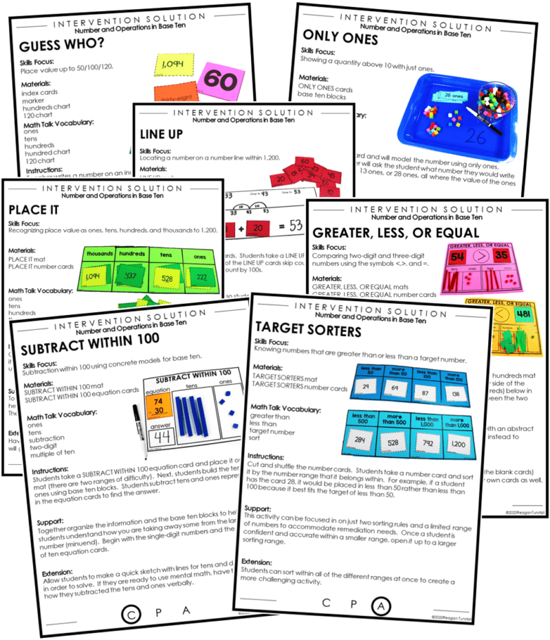 Intervention for Number and Operations for Base Ten
