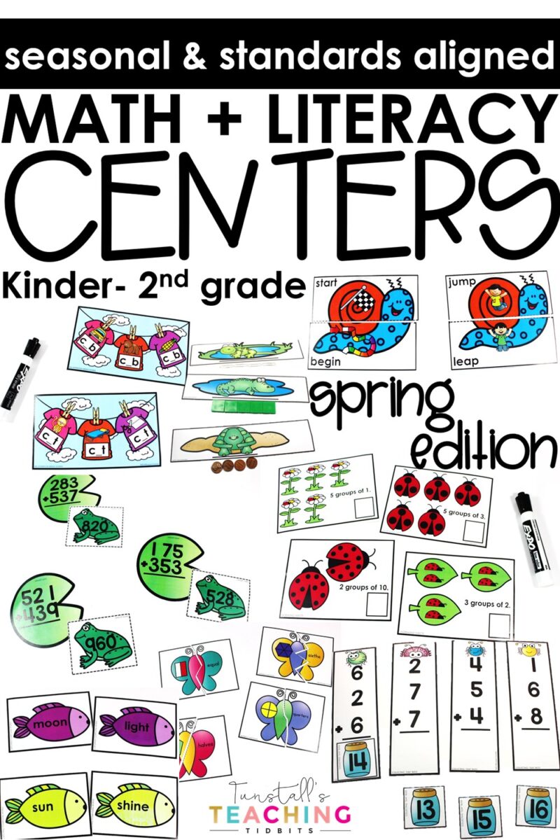 Spring Literacy and Math Workstations - Tunstall's Teaching