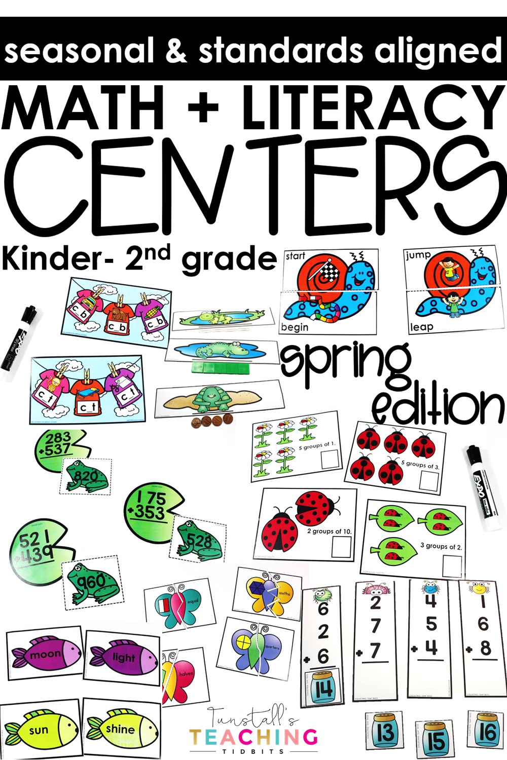 Spring Literacy and Math Workstations - Tunstall's Teaching