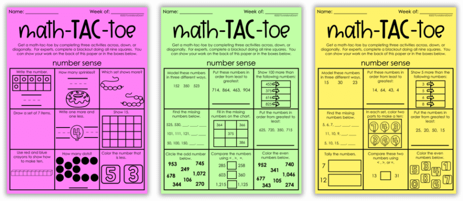 Math Menus: Fast Finishers Freebie - Tunstall's Teaching