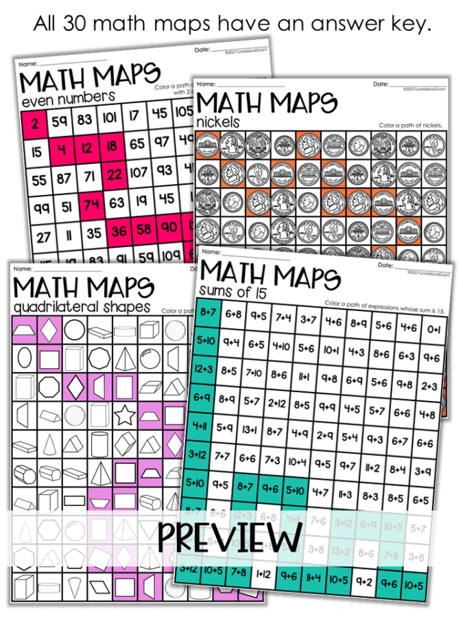 Math Maps Fluency Builders Tunstall s Teaching