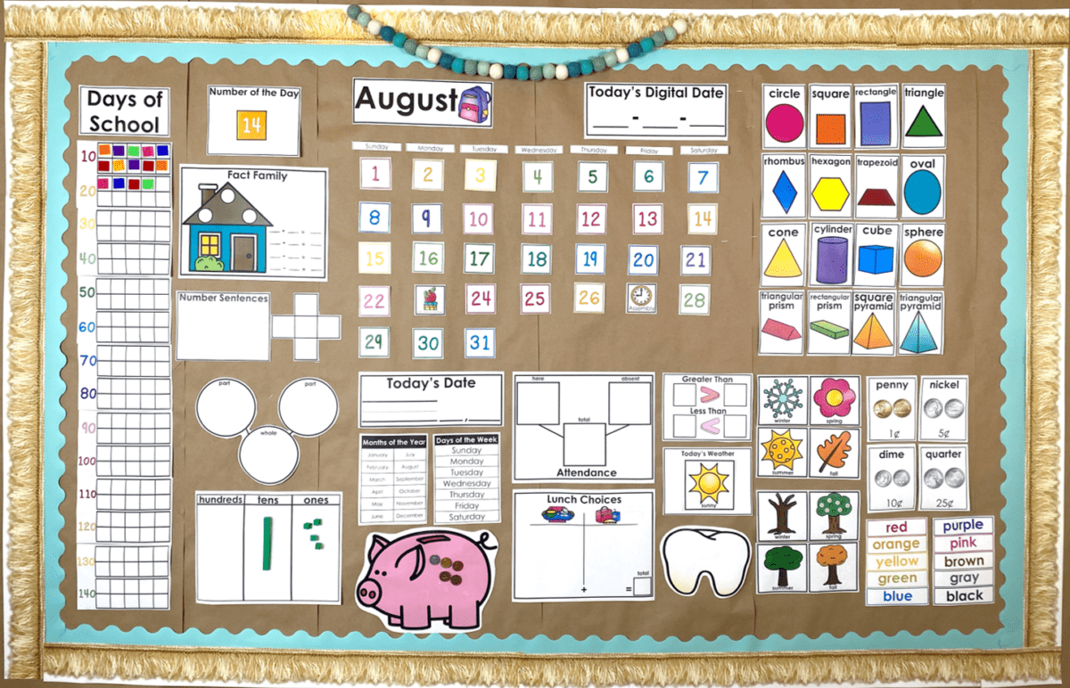 Calendar Math Reference Wall - Tunstall's Teaching