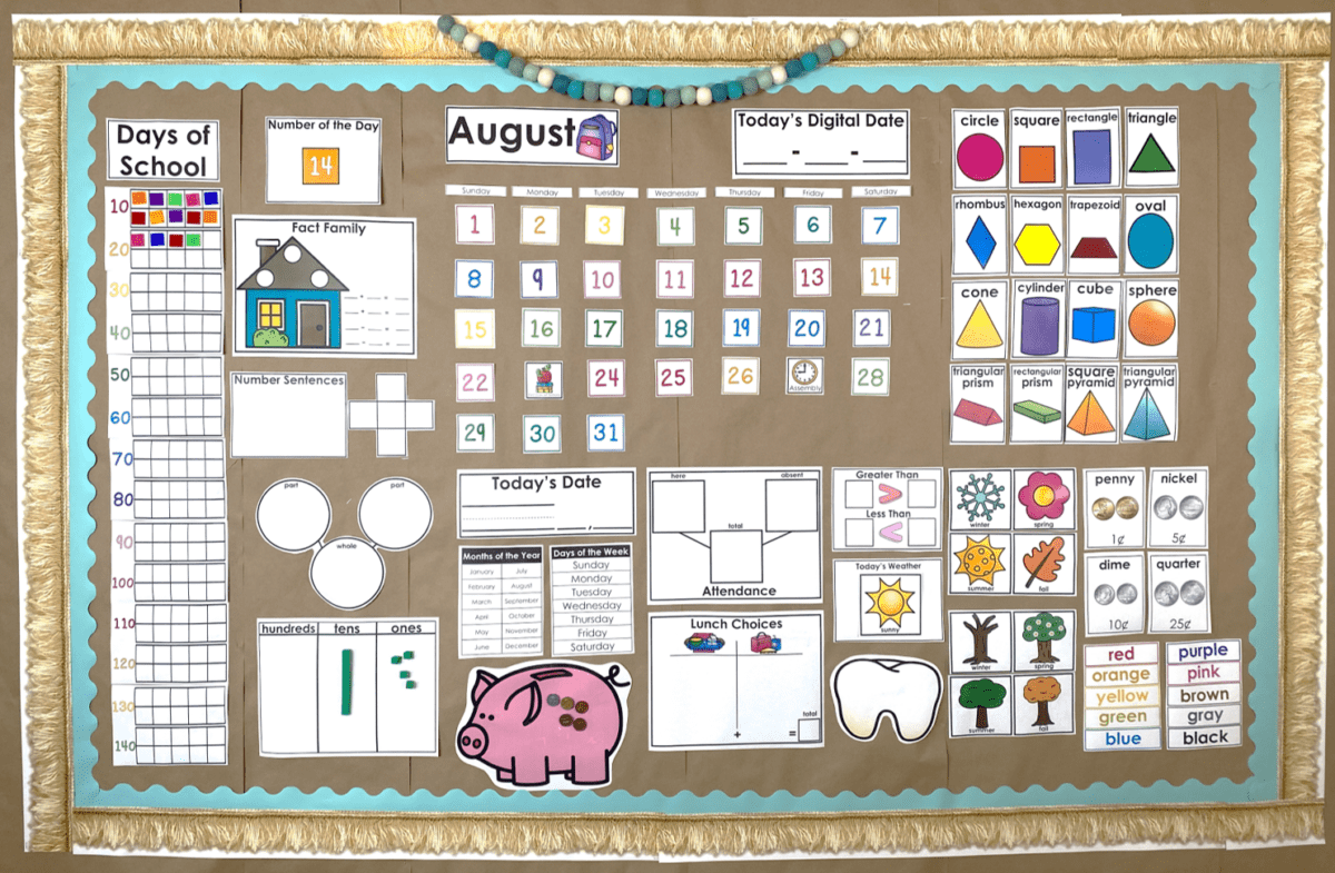 Calendar Math Reference Wall - Tunstall's Teaching