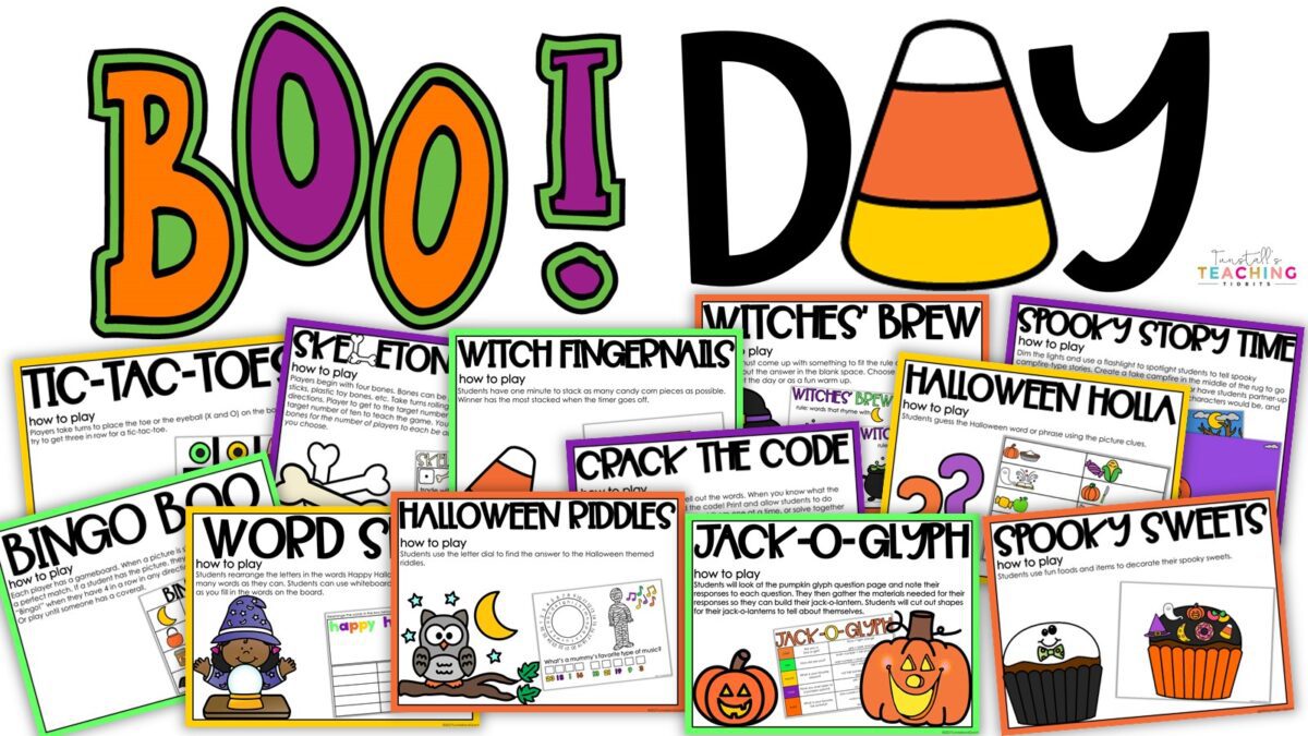 Boo Day Halloween Activities - Tunstall's Teaching
