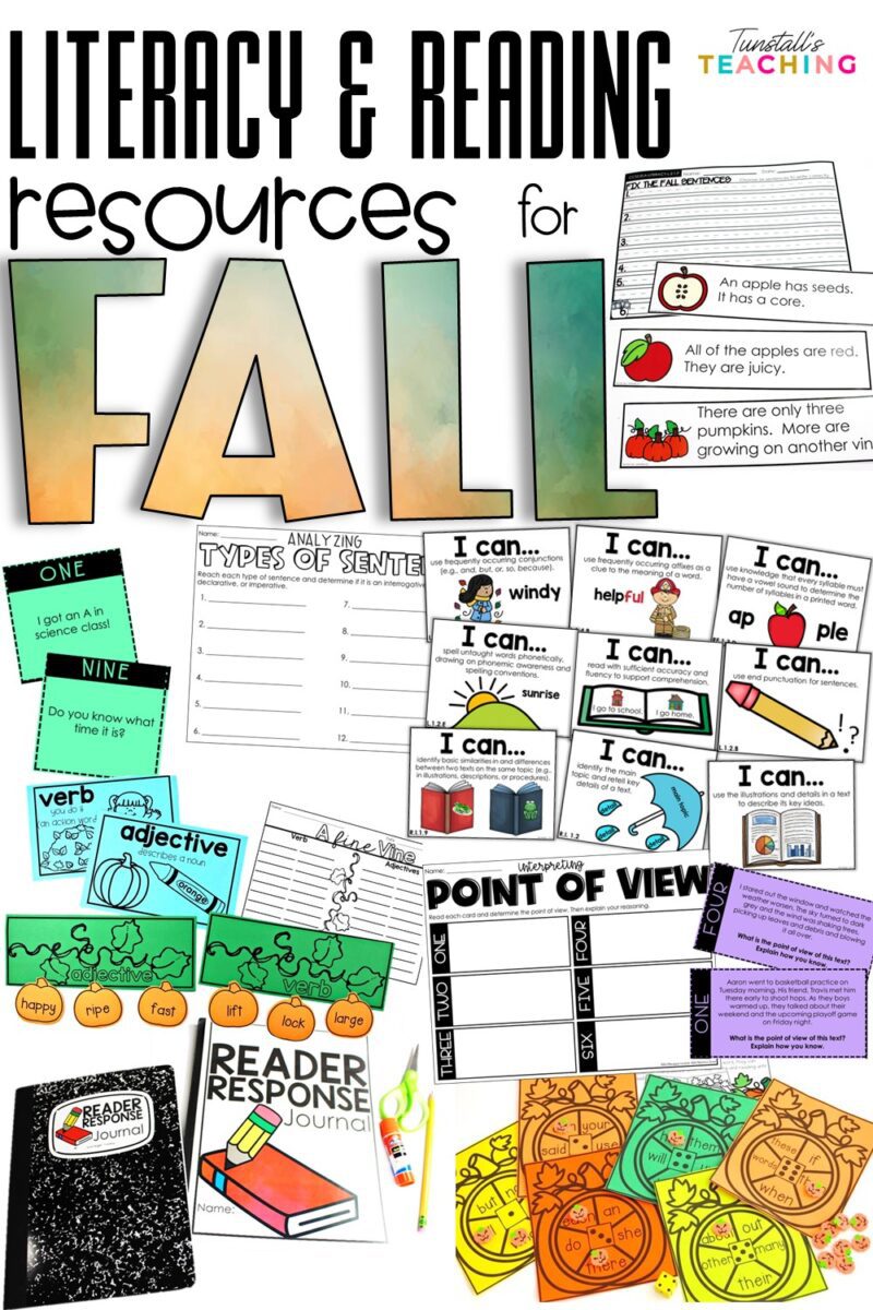 Literacy and Reading Resources for Fall - Tunstall's Teaching