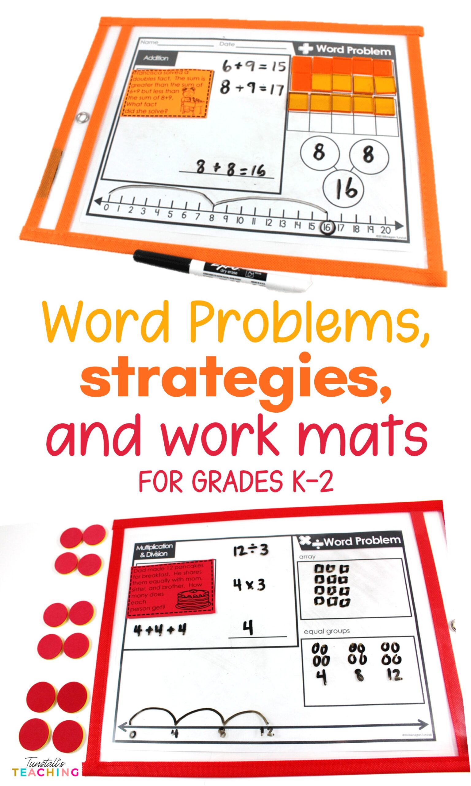Word Problem Strategies and Work Mats for Grades K–2