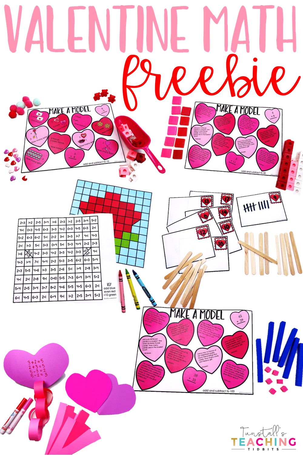Valentine Math K-2 Freebie - Tunstall's Teaching