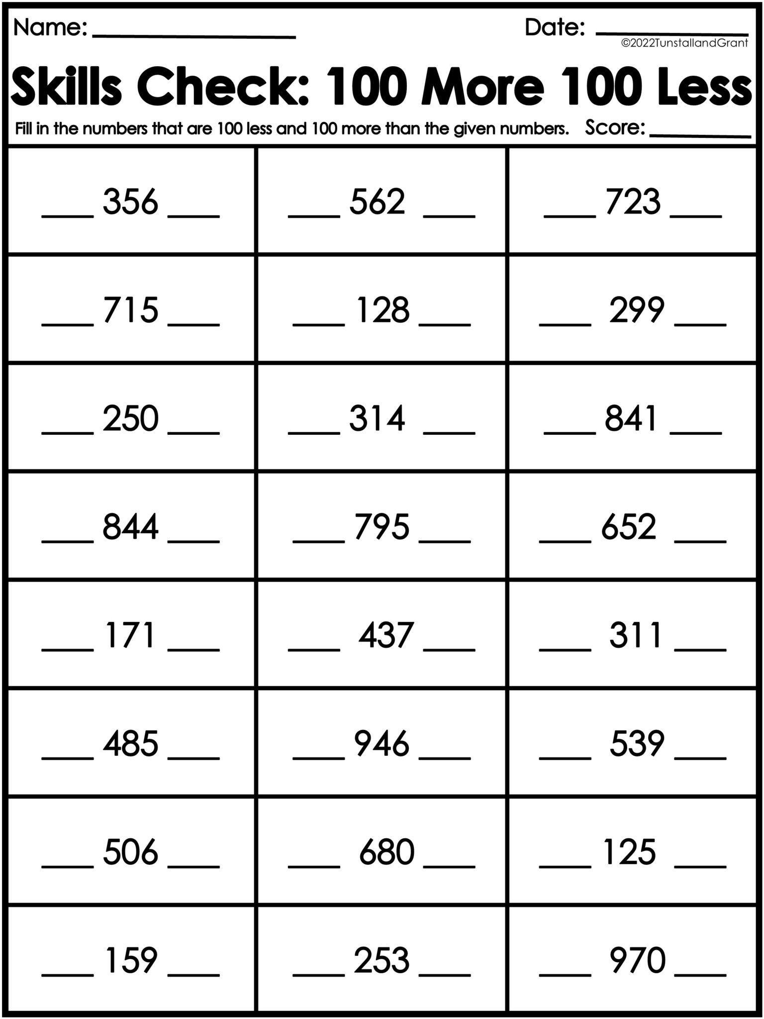 Skills Check: Quick One Skill Math Assessments - Tunstall's Teaching