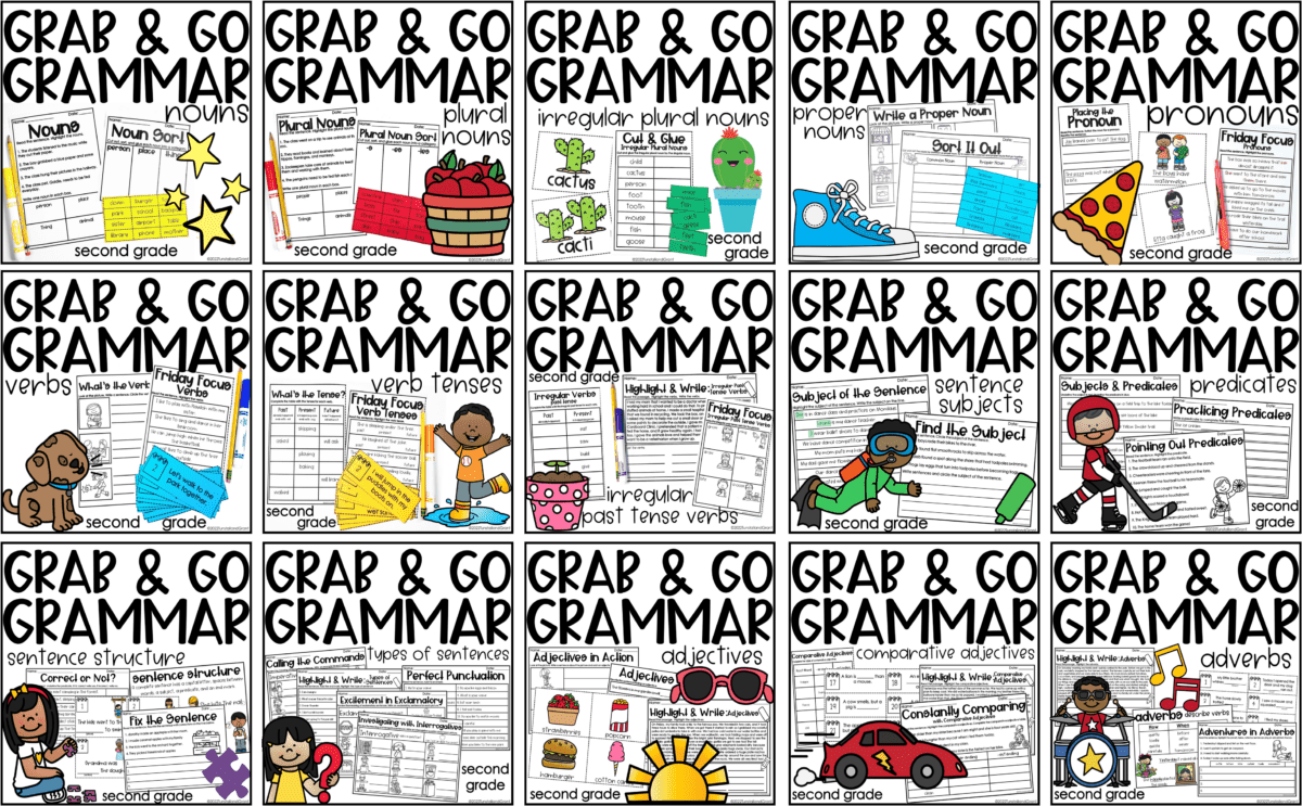 Grab and Go Grammar for Second Grade - Tunstall's Teaching