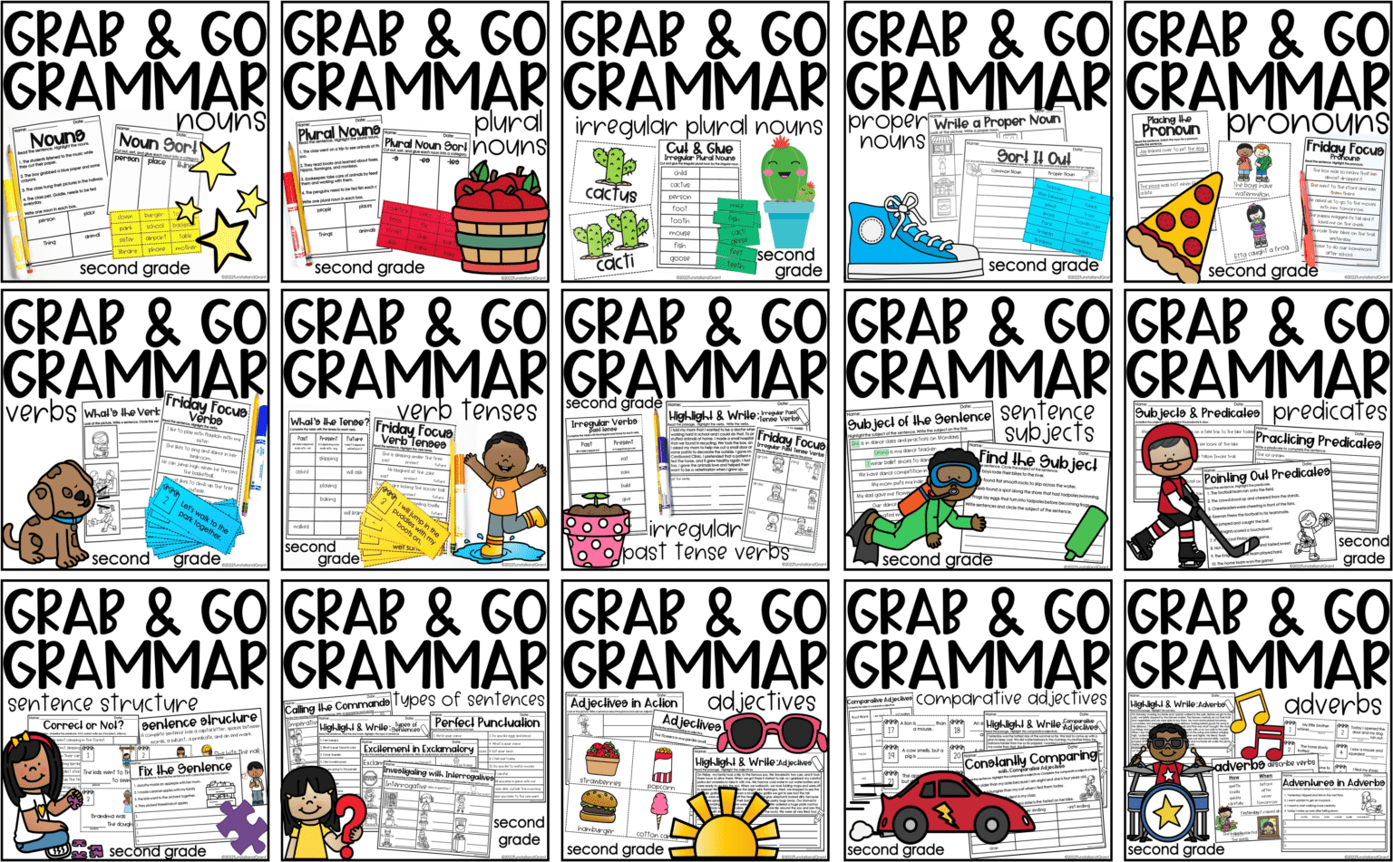 Grab and Go Grammar for Second Grade - Tunstall's Teaching