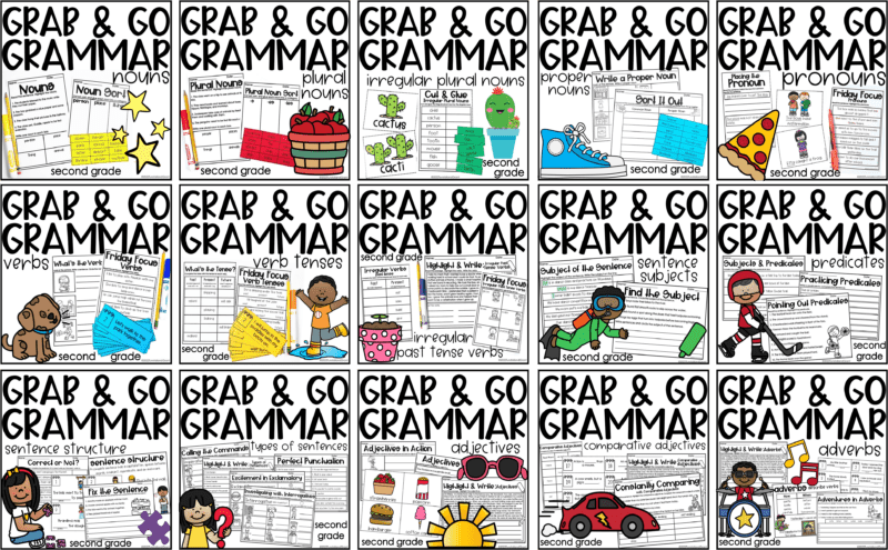 Grab and Go Grammar for Second Grade - Tunstall's Teaching