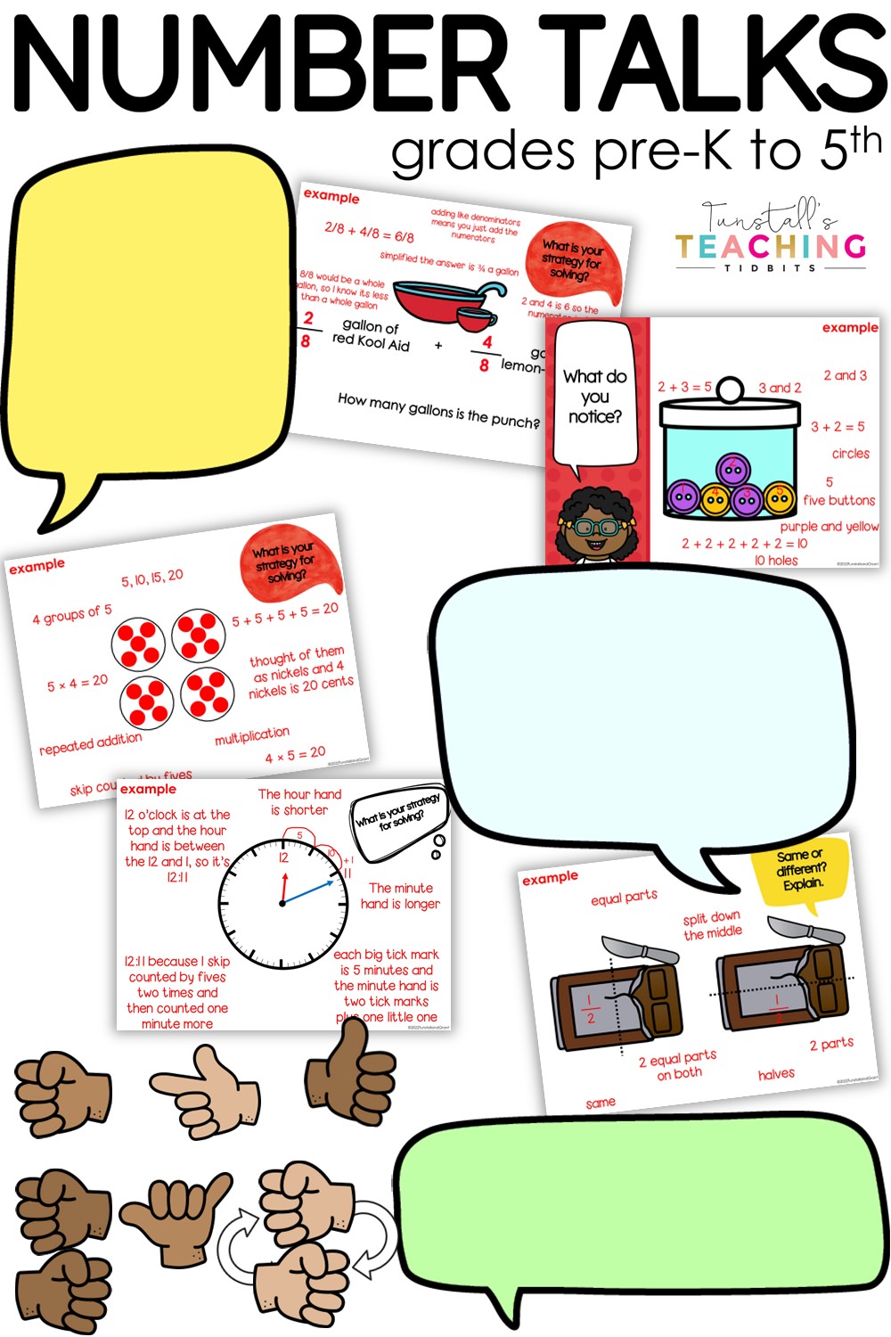 Number Talks for Math Warm-Ups pre-K-5 - Tunstall's Teaching