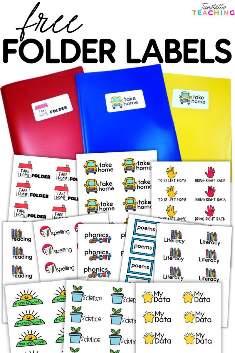Free School Folder Labels For Teachers - Tunstall's Teaching