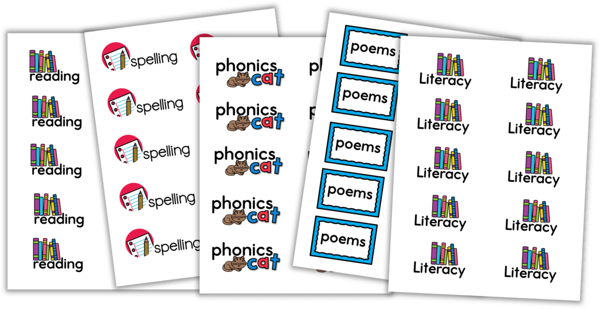 Free School Folder Labels For Teachers - Tunstall's Teaching