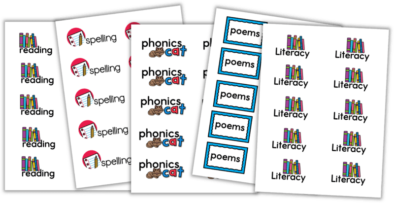 Free School Folder Labels For Teachers - Tunstall's Teaching