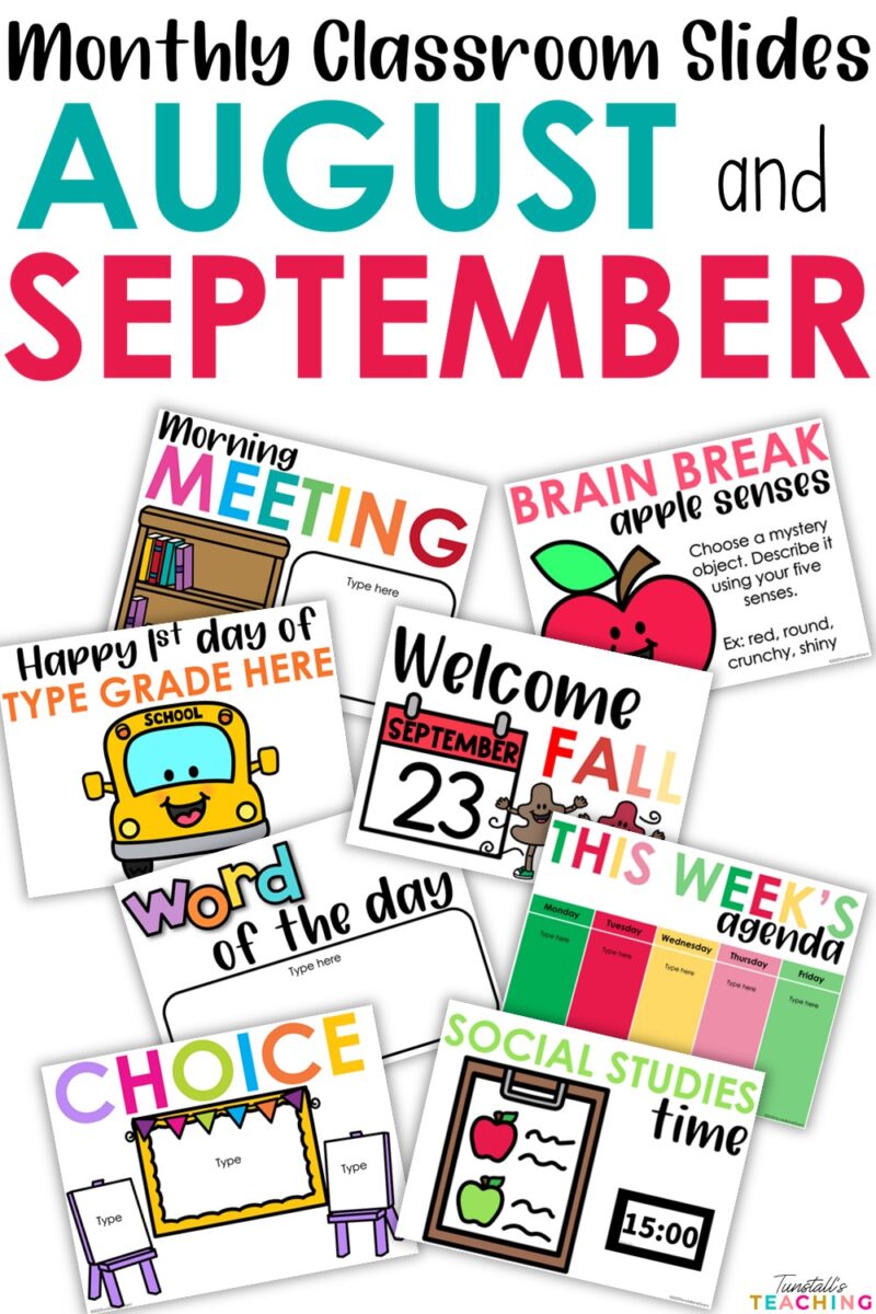 Monthly Classroom Slides For Teaching - Tunstall's Teaching