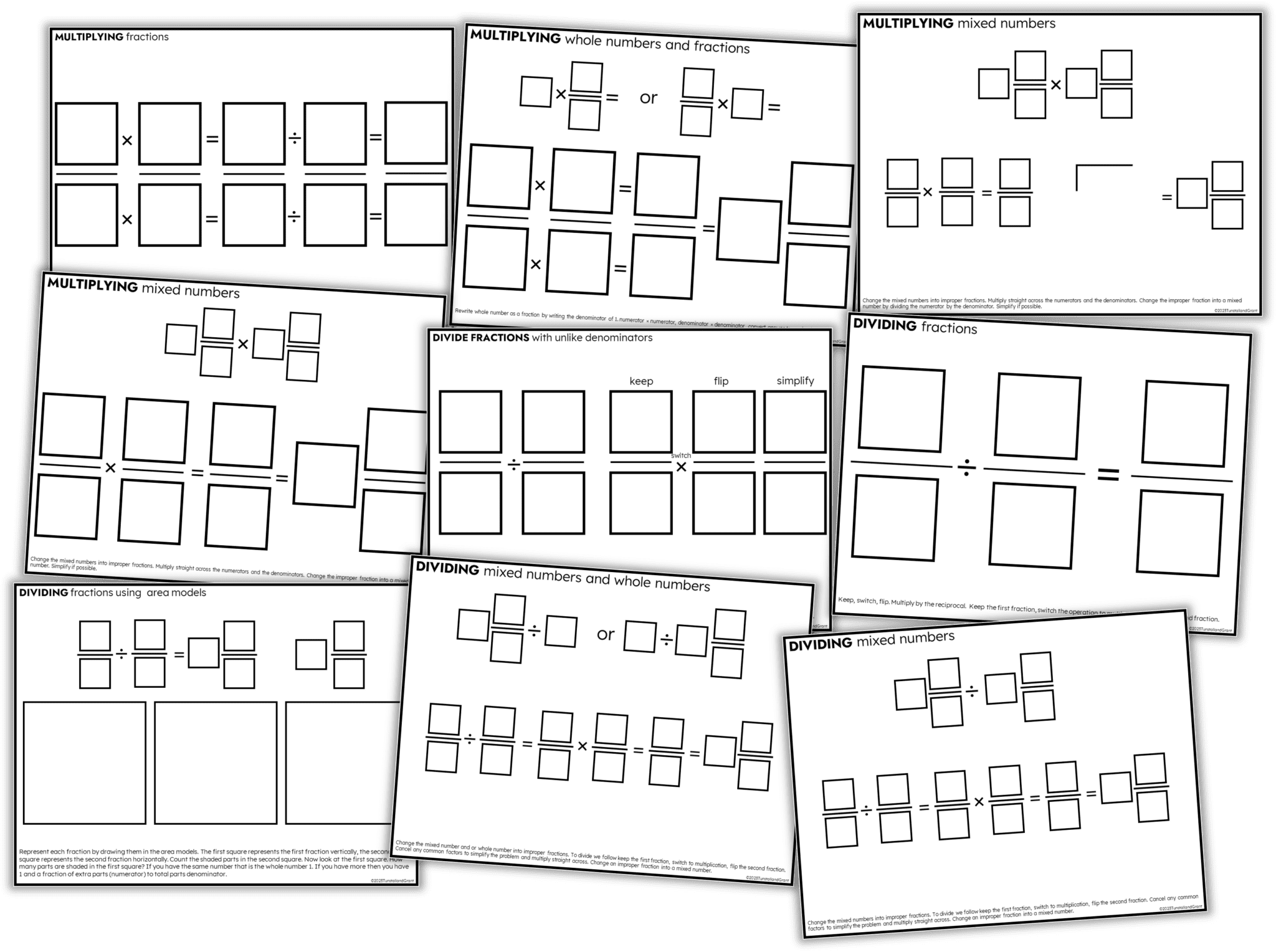 Fraction Math Mats - Tunstall's Teaching