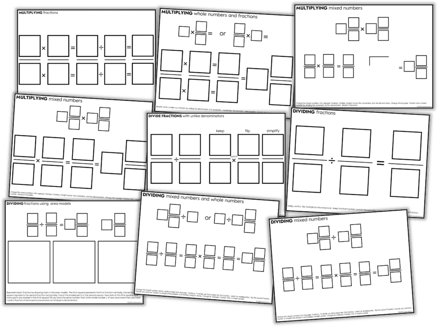 Fraction Math Mats - Tunstall's Teaching