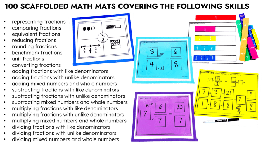 Fraction Math Mats - Tunstall's Teaching