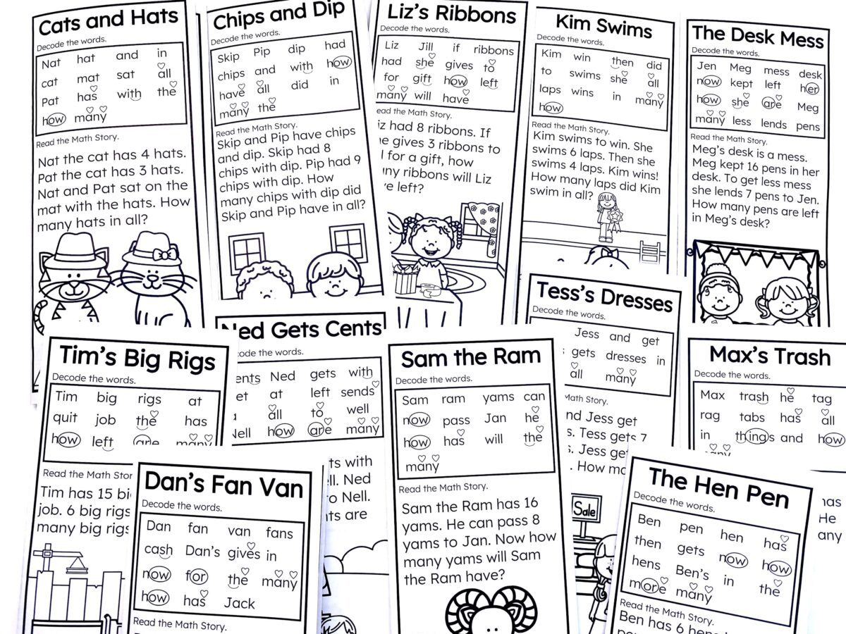 Decodable Math Word Problems: Trifolds for CVC and CVCe - Tunstall's ...