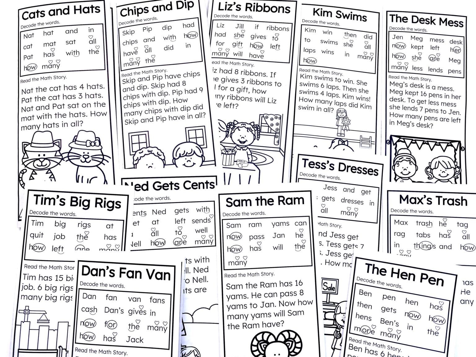 Decodable Math Word Problems: Trifolds for CVC and CVCe - Tunstall's ...