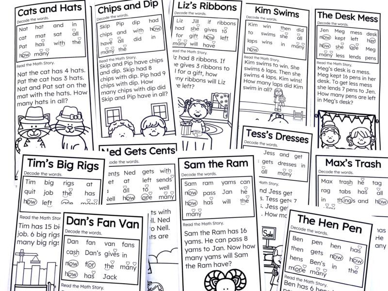 Decodable Math Word Problems: Trifolds for CVC and CVCe - Tunstall's ...