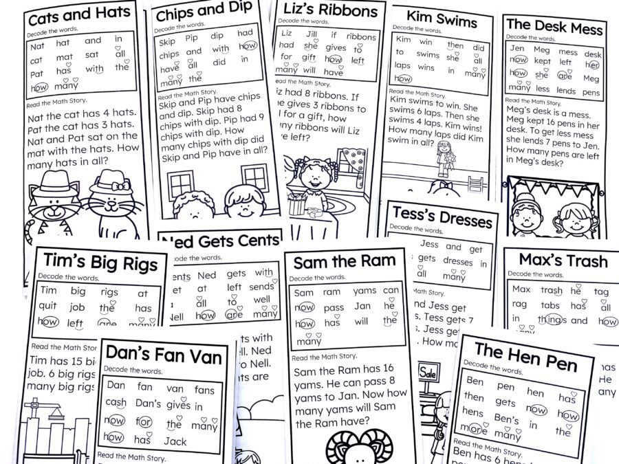 Decodable Math Word Problems: Trifolds for CVC and CVCe - Tunstall's ...