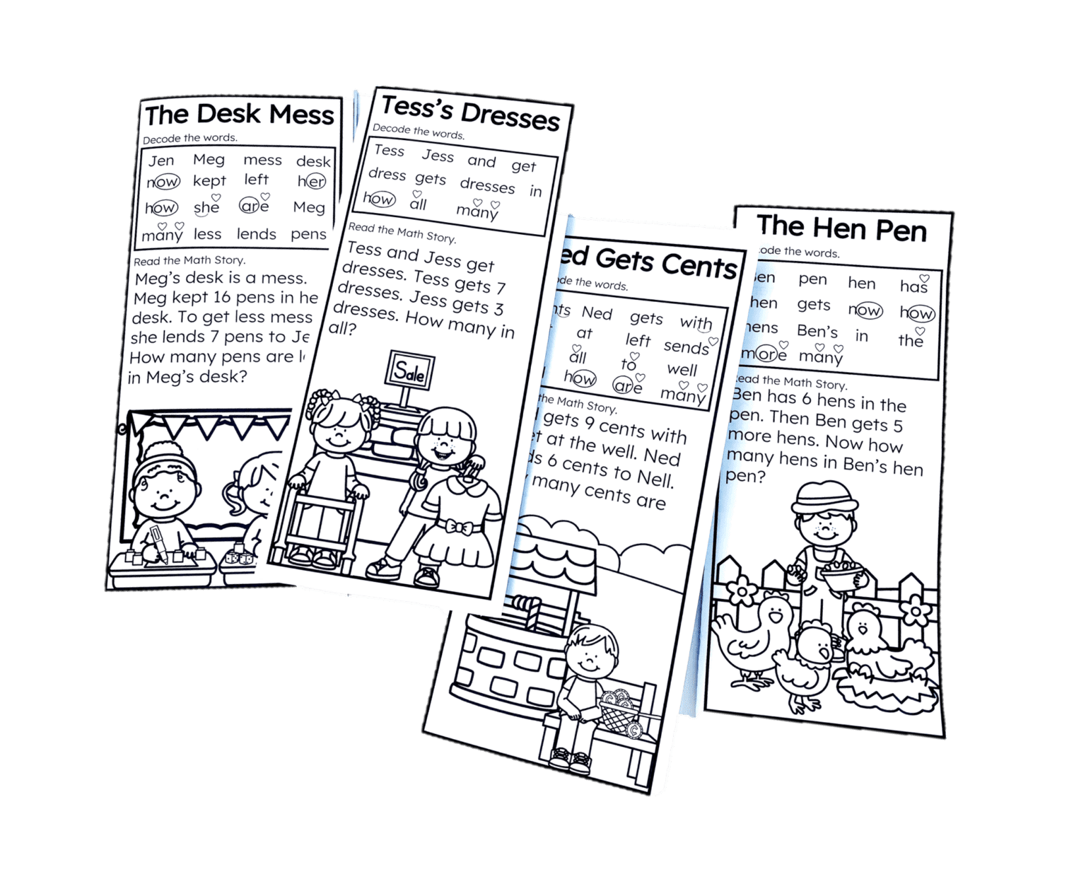 Decodable Math Word Problems: Trifolds for CVC and CVCe - Tunstall's ...