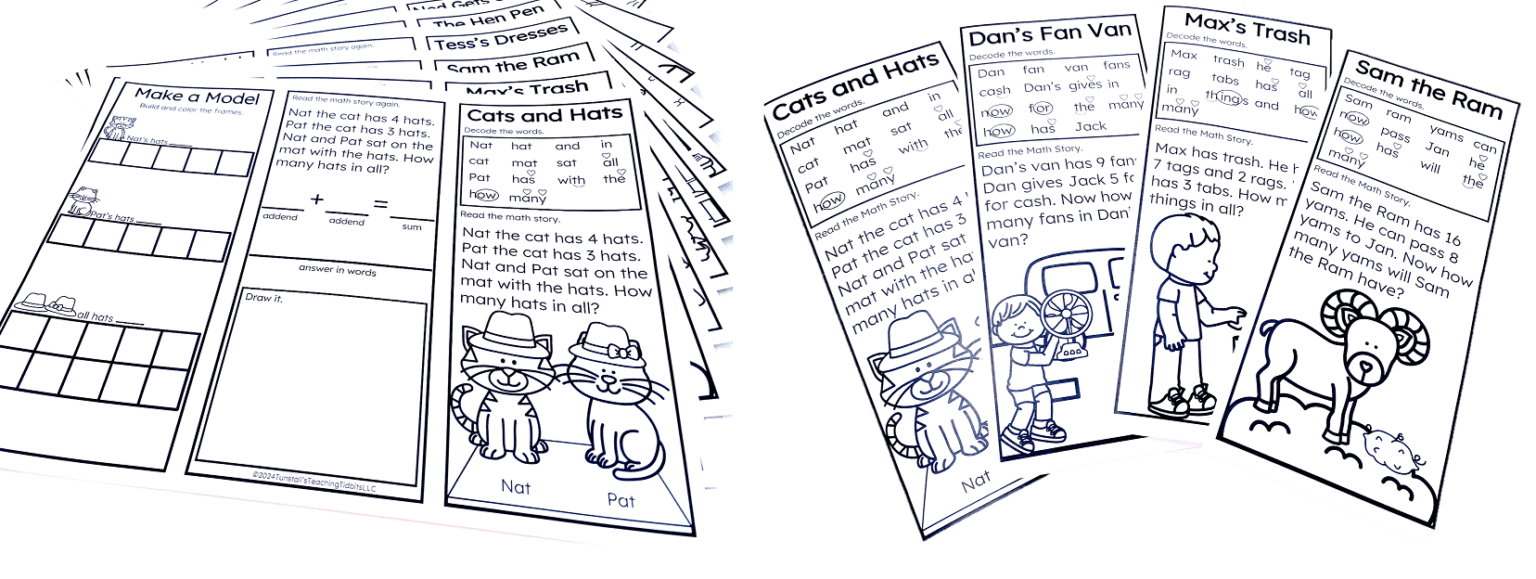 Decodable Math Word Problems: Trifolds for CVC and CVCe - Tunstall's ...