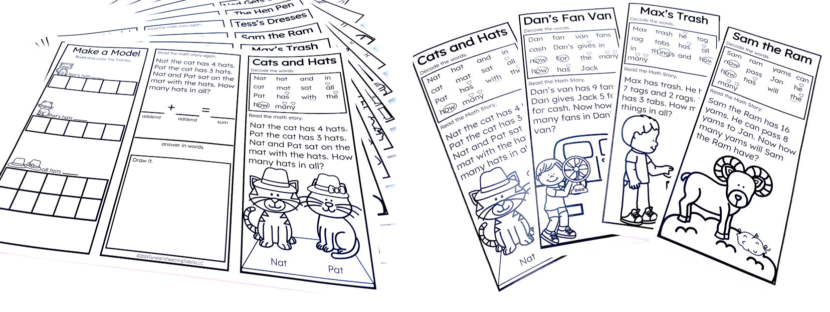 Decodable Math Word Problems: Trifolds for CVC and CVCe - Tunstall's ...