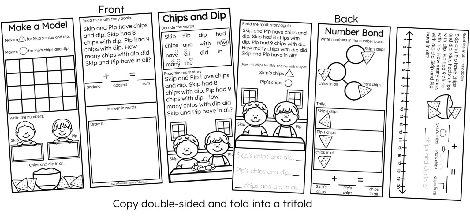 Decodable Math Word Problems: Trifolds for CVC and CVCe - Tunstall's ...
