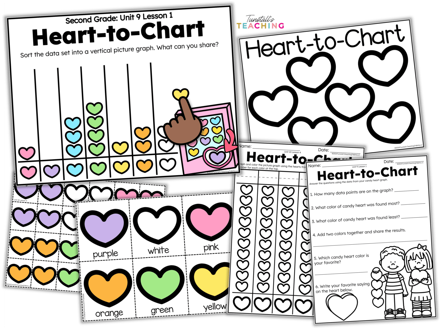 FREE Candy Hearts Graphing Lesson: Data & Math Printables for K-2 ...