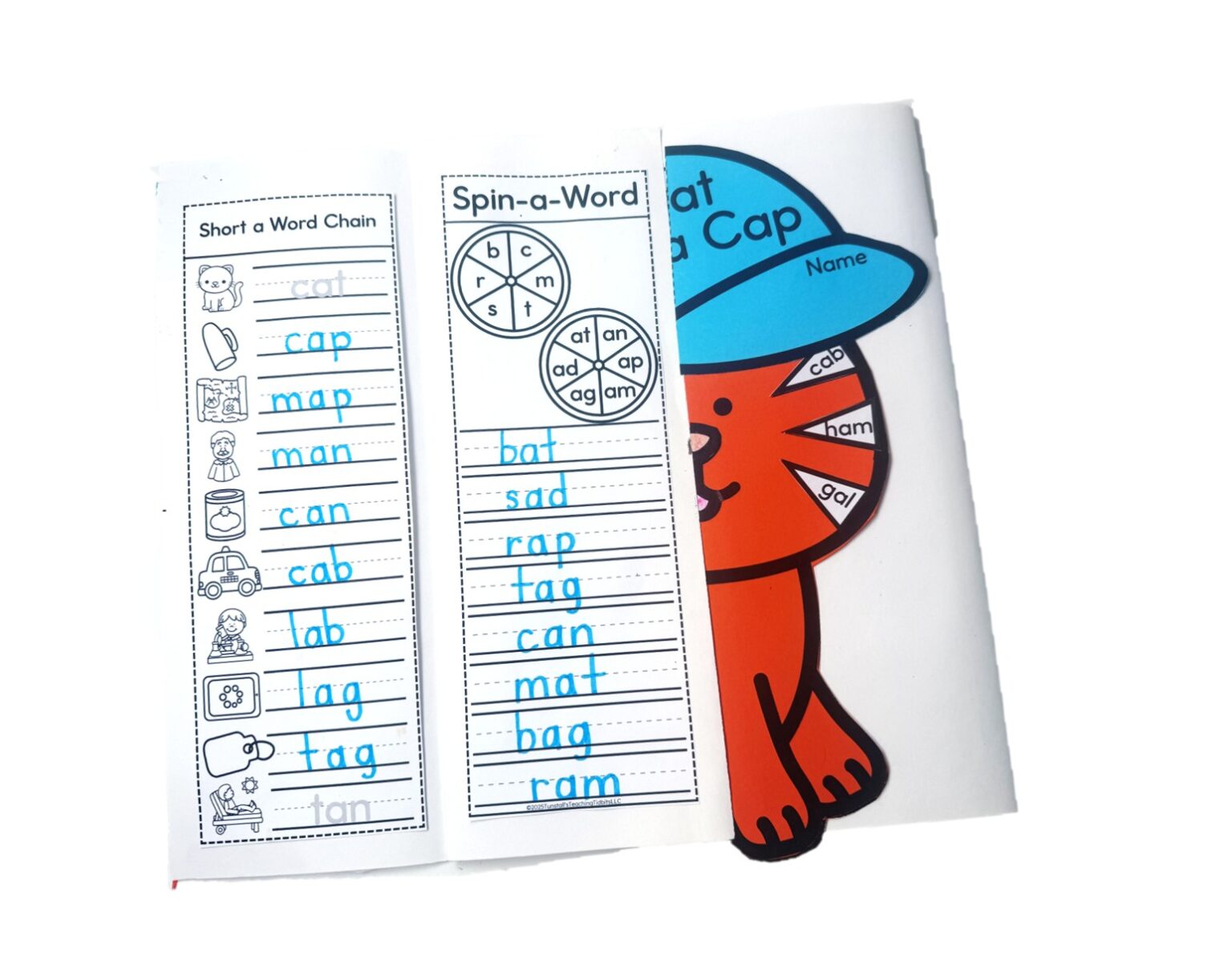 Short Vowel CVC Phonics Foldable Crafts & Decodable Passages - Tunstall ...